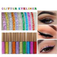 China MSDS 10PCS / Set Glitter Eye Liner For Women Easy To Wear Pigmented Red White Gold Liquid Eyeliner Glitter Makeup for sale