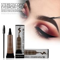 China Waterproof Liquid Eyebrow Cream With Brush Long Lasting Makeup Dye Eyebrow Gel for sale