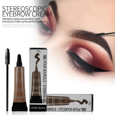 China Waterproof Liquid Eyebrow Cream With Brush Long Lasting Makeup Dye Eyebrow Gel for sale