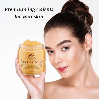 China 250g Vegan 24k Gold Scrub Cream Moisturizing And Exfoliating Body for sale