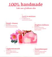 China 100G Fragrance Essential Oil Face Soap Rose Petal Cold Process Soap for sale