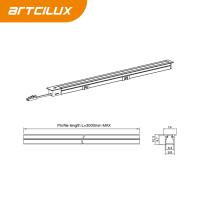 China A2Q0H Directly Illuminated Recessed Strip Light 1000*14*10.3 7.5w/m Triple Color CRI＞90 Plug-in Power Source Support Dimmer for sale
