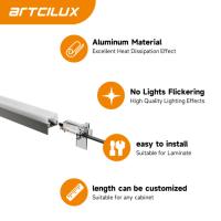 China A260A Aluminum PC Laminate Light 150-2000x8.5x11mm Ra 90 DC12V 5W/m 2835/168PCS/m MANUAL SWITCH Glass Thickness 5-10mm for sale