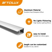China A2103 Rated Voltage 12V LED Glass Clip Light 1000*25*14mm Indoor 7.5W/m SMD2835 60PCS/M 3000/4000/6000K for sale
