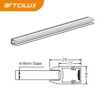 China A2103 Rated Voltage 12V LED Glass Clip Light 1000*25*14mm Indoor 7.5W/m SMD2835 60PCS/M 3000/4000/6000K for sale