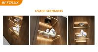 China A2107 LED Glass Clip Light 300-2700 length x9.7 width x15mm height Aluminum PC DC12V/24V 7.5W/m 2835/120PCS/M 3000/4000/6000K for sale
