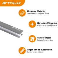 China A2107 LED Glass Clip Light 300-2700 length x9.7 width x15mm height Aluminum PC DC12V/24V 7.5W/m 2835/120PCS/M 3000/4000/6000K for sale
