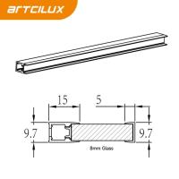 China A2107 LED Glass Clip Light 300-2700 length x9.7 width x15mm height Aluminum PC DC12V/24V 7.5W/m 2835/120PCS/M 3000/4000/6000K for sale
