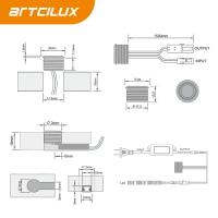 China S1004 Recessed Dimmer Touch Sensor Switch With 1500mm Cable Length Split Control DC12V 60W Max for sale