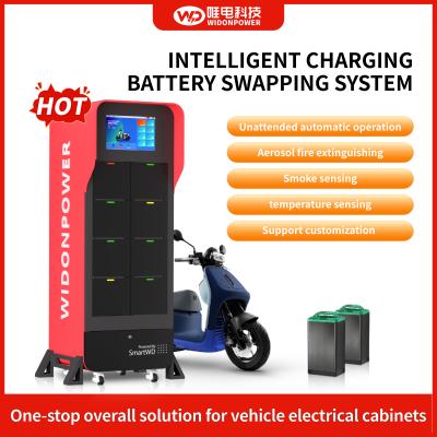 China Smart Power 8-bay Hard-connected Bottom-insert Battery Swap Station Ac220v 48v-72v Li-ion Compatible for sale