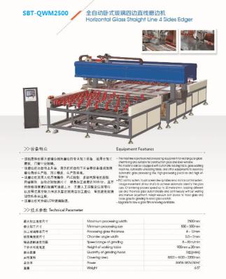 China Automatic Horizontal Glass Straight Line 4 Side Edger,Horizontal Glass Seaming Machine for sale