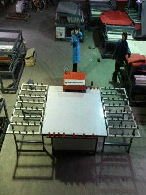 China 6 Pairs Single Side Heated Roller Press Table 1000mm Max Glass Width for sale
