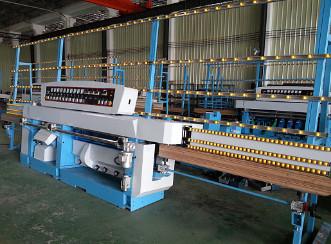 China Miter Glass Glass Edging Machine With Air Polishing / Electrical Rail Lift System for sale