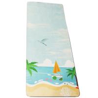 China Rubber Yoga Mat 200cm Length Non Slip Fitness Exercise Mat For Hot Yoga Pilates for sale