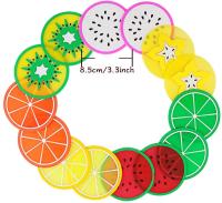 China CM-009 Fruit Slice Silicone HEATER Coaster,Colorful Non-Slip Table Cover Pad Cup for sale