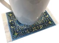 China CM-007 Rubber Back Coasters Table Cover Oriental Fabric Mat Drink Mats Coaster for sale