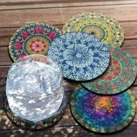 China CM-008 Natural Rubber Round Coasters Cloth Mat Drink Mats Coasterrug for sale