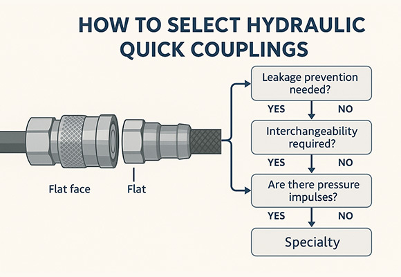 ISO 16028 hydraulic couplers used in mobile hydraulics, food-grade systems, and railway maintenance applications.