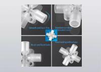 China PP PTFE Four Way Tube Connector Plastic Female Connection for sale