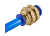 China PM Straight Pneumatic One Touch Bulkhead Union Air Fitting Push Quick Connect Tube for sale