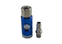 China 28scfm Push Button Pneumatic Quick Coupler BSP Air Hose Safety Coupler for sale