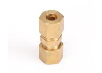 China Compression Tube Pipe Fitting Brass Straight Coupling OD Connector for sale