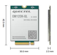 China LTE-A EM120K-GL 4G IoT Wireless Modules Practical 30x42x2.3mm for sale