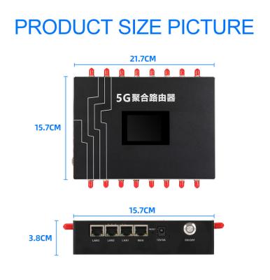 China Gateway Stable 5G 4G Bonding Router , Multi SIM 4 Ports Internet Aggregation Router for sale