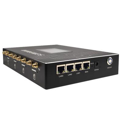 China Multi Link Black Network Bonding Router 4G 5G WiFi With 4 SIM Card for sale