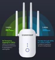 China Hotel 2.4Ghz WiFi Wireless Repeater Extender 300Mbps 196x87x32mm for sale