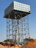 China HDG Galvanized Steel Panels Bolted Assembled 30000 Liters Water Tank Stands On Tower for sale