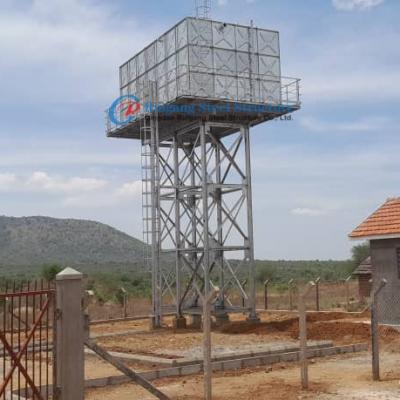 China GRP Elevated Water Tank with Steel Tower Metal Stand For Water Tank for sale