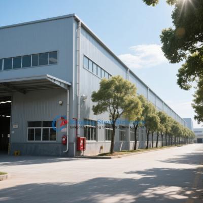 China Customized Prefabricated Steel Frame Building For Industrial Warehouse With Large Span for sale