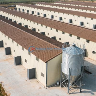 China Prefabricated/ Prefab Light Steel Frame Construction Structure Chicken Poultry Farm House for sale