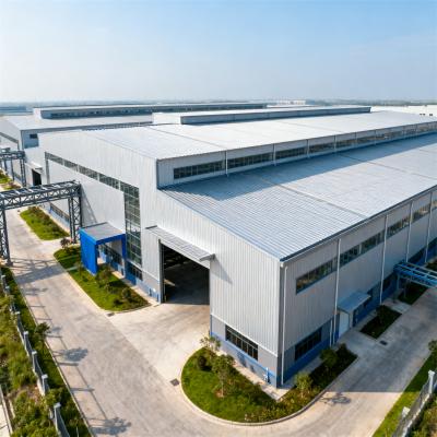China Wind Load Resistant Hot-Dip Galvanized Prefabricated Steel Building with Bolted or Welded Connection for sale
