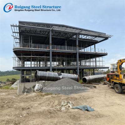 China Prefabricated Steel Building with Wind Load Up to 300 km/h Hot-dip Galvanization and Q355/Q235 Steel Grade for sale
