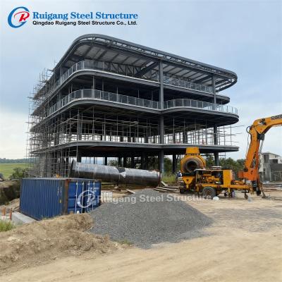 China Multi-Storey Steel Building with Prefabricated Steel Structure for Wind Load Up to 300 km/h and Hot-dip Galvanization Using Q355/Q235 Steel Grade for sale