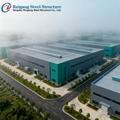China PEB Steel Structure Prefabricated Steel Building with Wind Load Up to 300 km/h Hot-dip Galvanization and Bolted or Welded Connection for sale