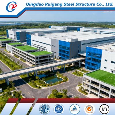 China Industrial Steel Structure Warehouse with 300 km/h Wind Load, Hot-dip Galvanization, and Clear-Span Design for sale