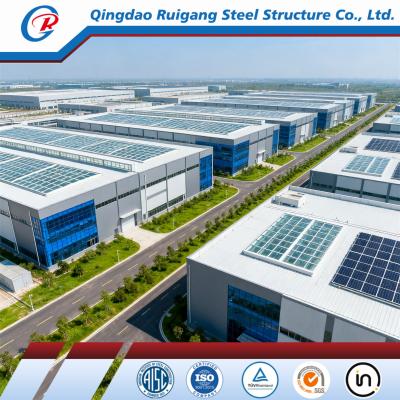 China Prefab Steel Structure Warehouse with 300 km/h Wind Load, Hot-dip Galvanization, and Clear-Span Design for Industrial Use for sale