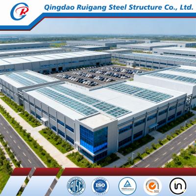 China Hot-dip Galvanized Steel Structure Warehouse with 300 km/h Wind Load and Clear-Span Design Prefab Steel Building for sale