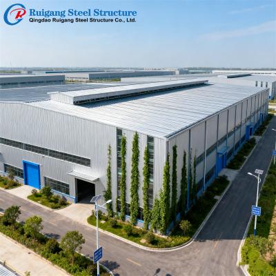 China Q355/Q235B Steel Grade Prefabricated Steel Building with Hot-dip Galvanization and Wind Load Up to 300 km/h for sale