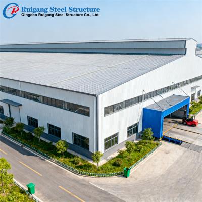 China Large Span Hot-dip Galvanized Prefabricated Steel Structure Building with Wind Load Up to 300 km/h for sale