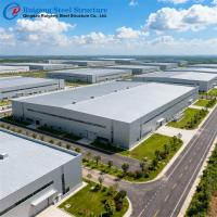 China Prefabricated Steel Structure Building with Q355/Q235B Steel Grade and Hot-dip Galvanization for Wind Load Up to 300 km/h for sale