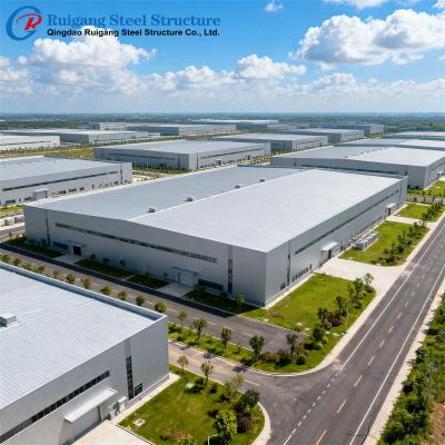 China Prefabricated Steel Structure Building with Q355/Q235B Steel Grade and Hot-dip Galvanization for Wind Load Up to 300 km/h for sale