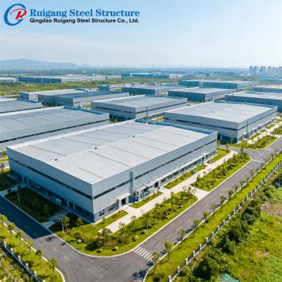 China Hot-dip Galvanized Steel Structure Building with Q355/Q235B Steel Grade and Wind Load Up to 300 km/h for sale