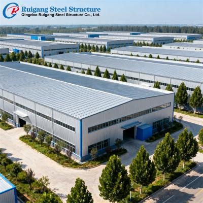 China PEB Steel Structure Prefabricated Steel Building with Wind Load Up to 300 km/h Hot-dip Galvanization and Bolted or Welded Connection for sale