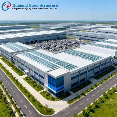 China PEB Steel Structure with Wind Load Up to 300 km/h Hot-dip Galvanization and Bolted or Welded Connection for sale