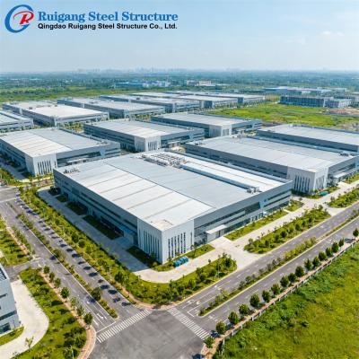 China Prefabricated Steel Structure Building with Q355/Q235B Steel Grade and Hot-dip Galvanization for Wind Load Up to 300 km/h for sale