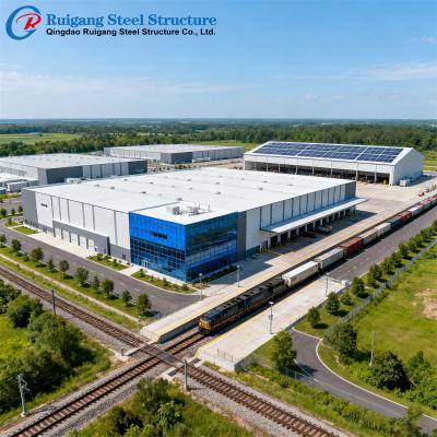 China Customized Prefabricated Steel Structure Warehouse with 300 km/h Wind Load, Hot-dip Galvanization, and Clear-Span Design for sale